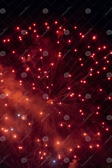 Large Red Exploding Firework Stock Image - Image of abstract, motion ...