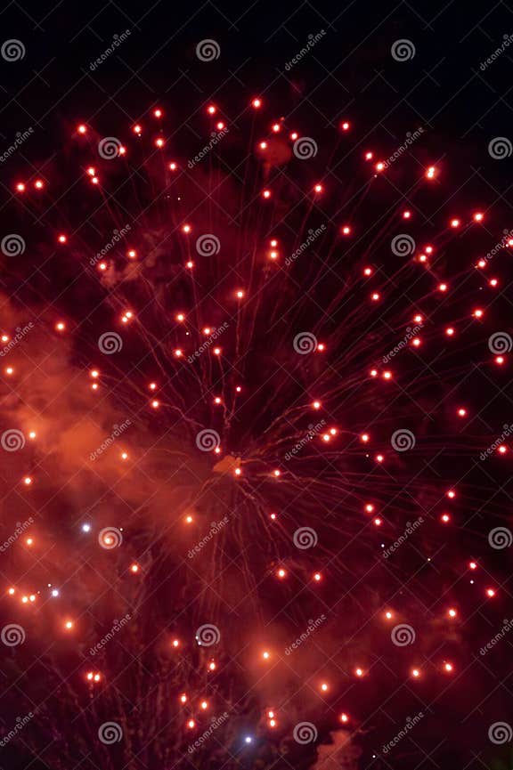Large Red Exploding Firework Stock Image - Image of abstract, motion ...