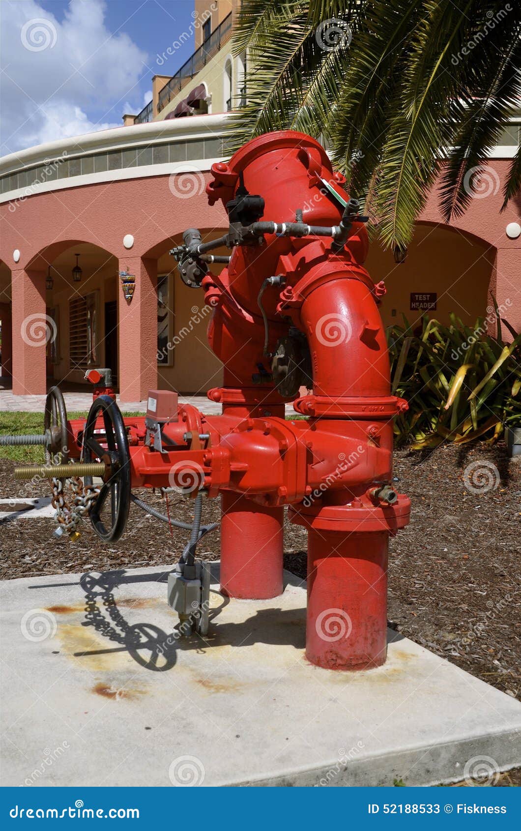 Large red fire hydrant stock image. Image of palm, cement - 52188533
