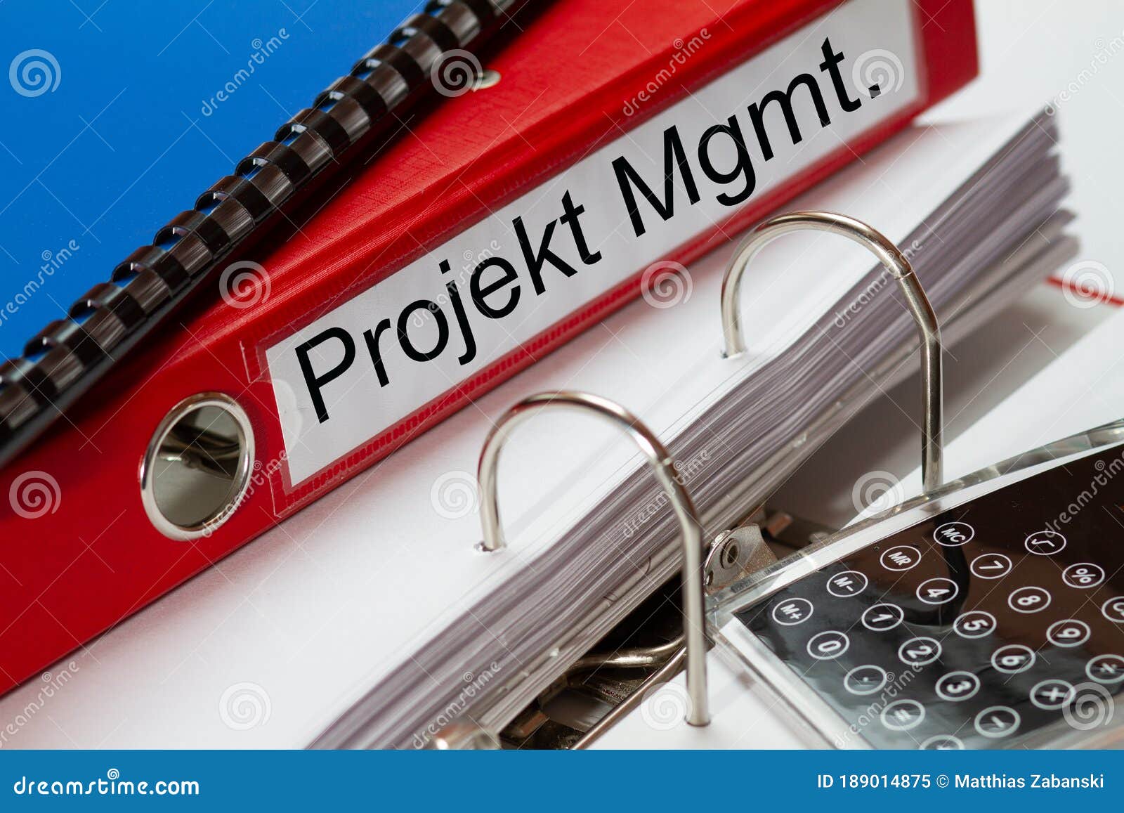 Large Red Folder for Project Management Including Blue Ring Binder and ...
