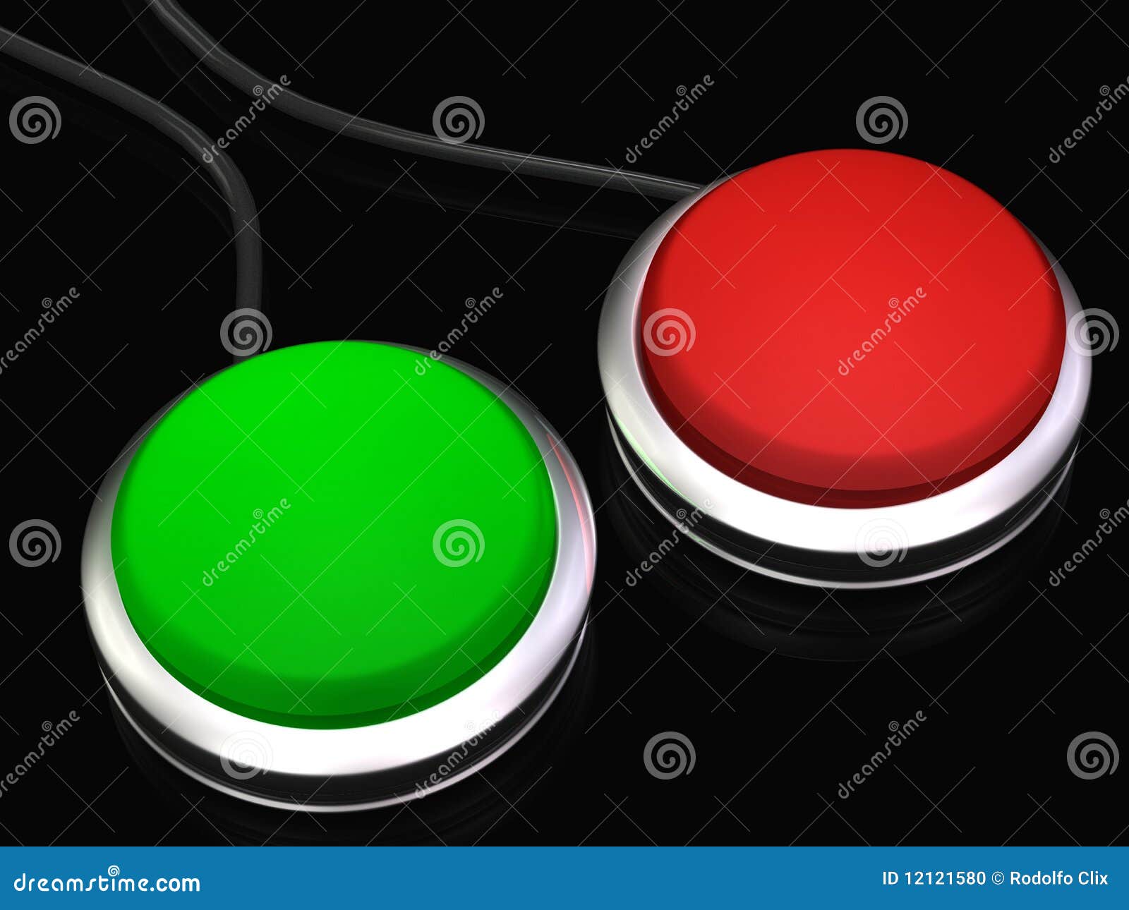Large Red and Green Buttons Stock Illustration - Illustration of choice ...