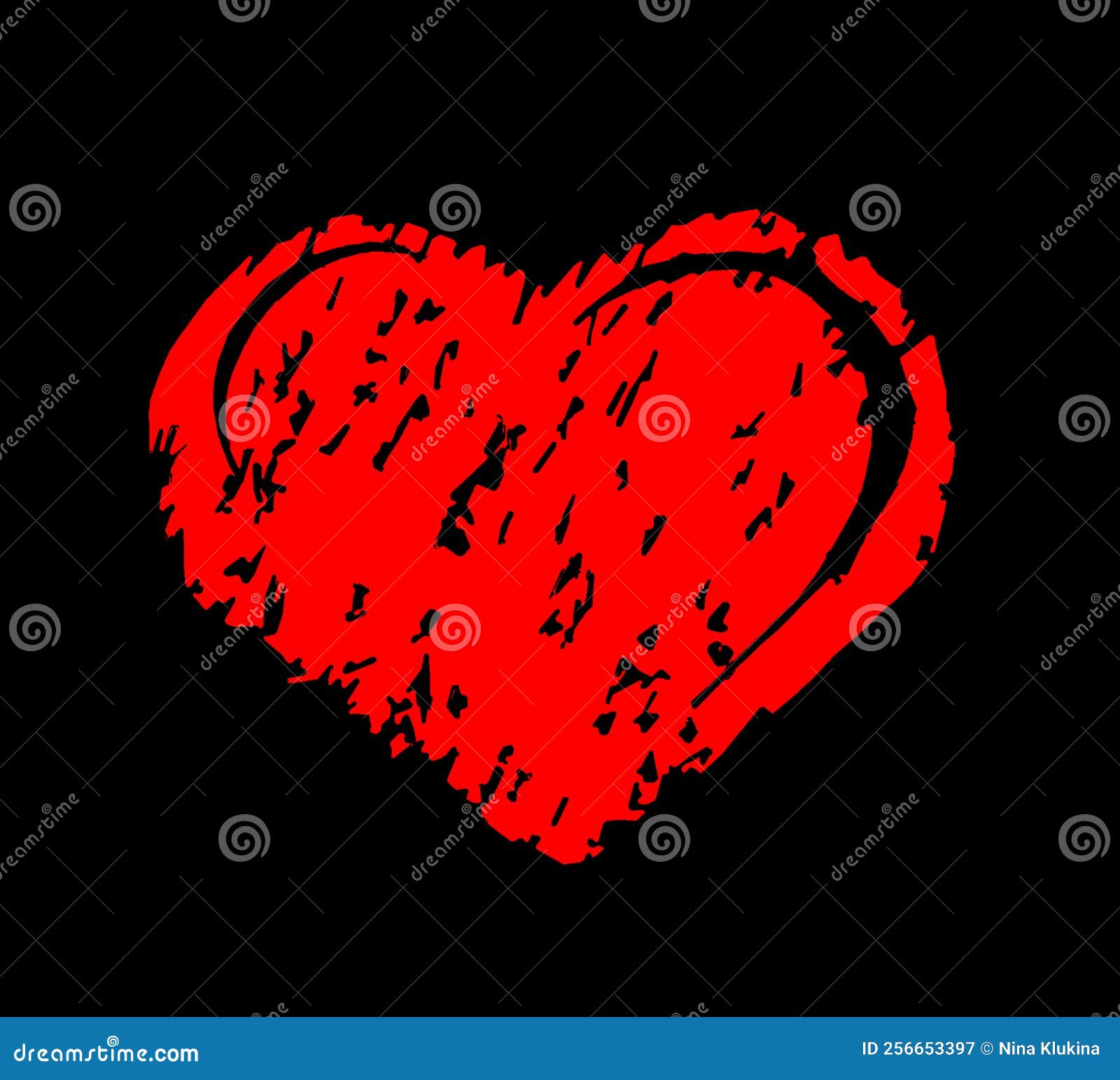A Large Red Heart on a Black Background Graphic Image Stock ...