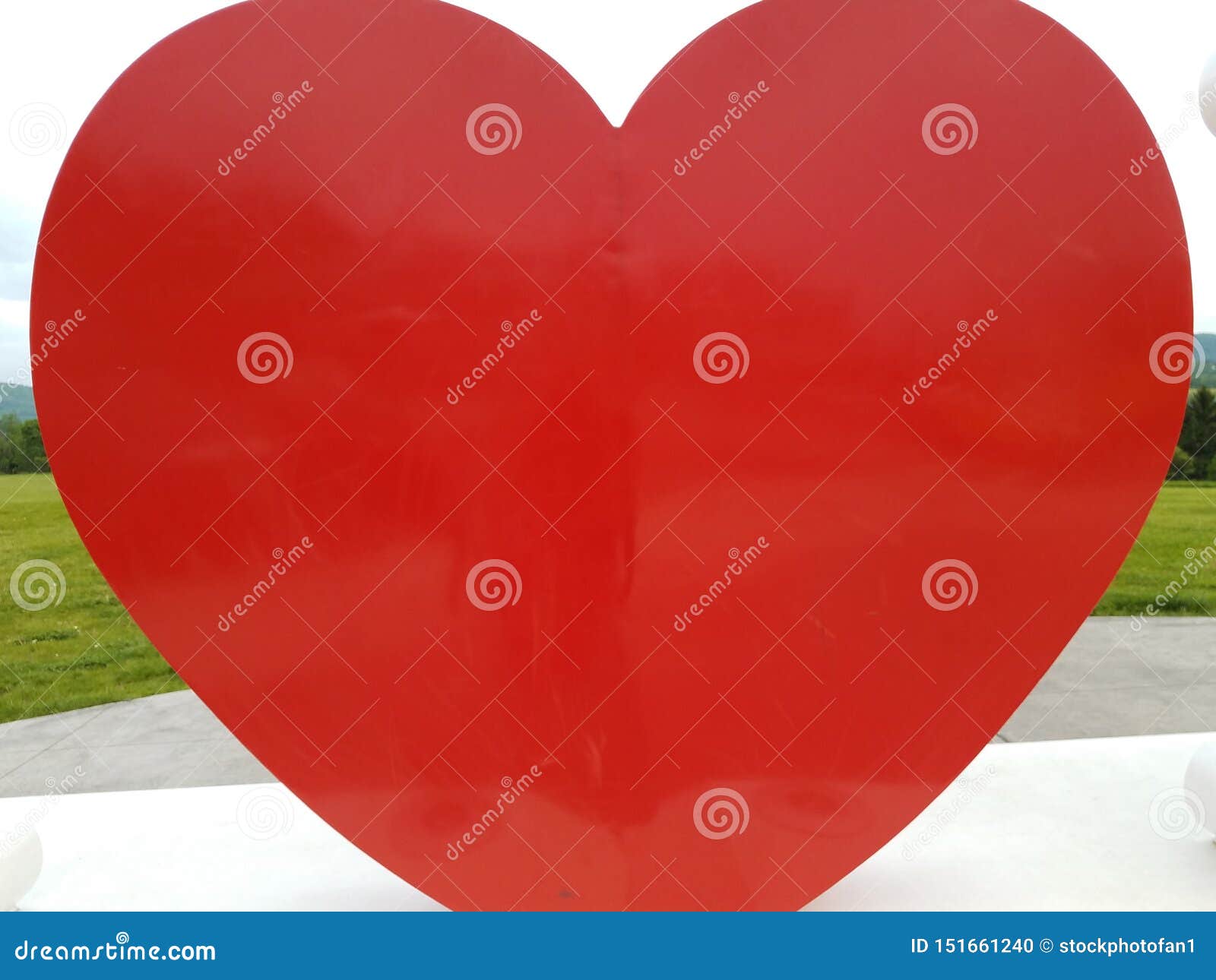 Large Red Heart Shape on White Platform Outdoor Stock Photo - Image of ...