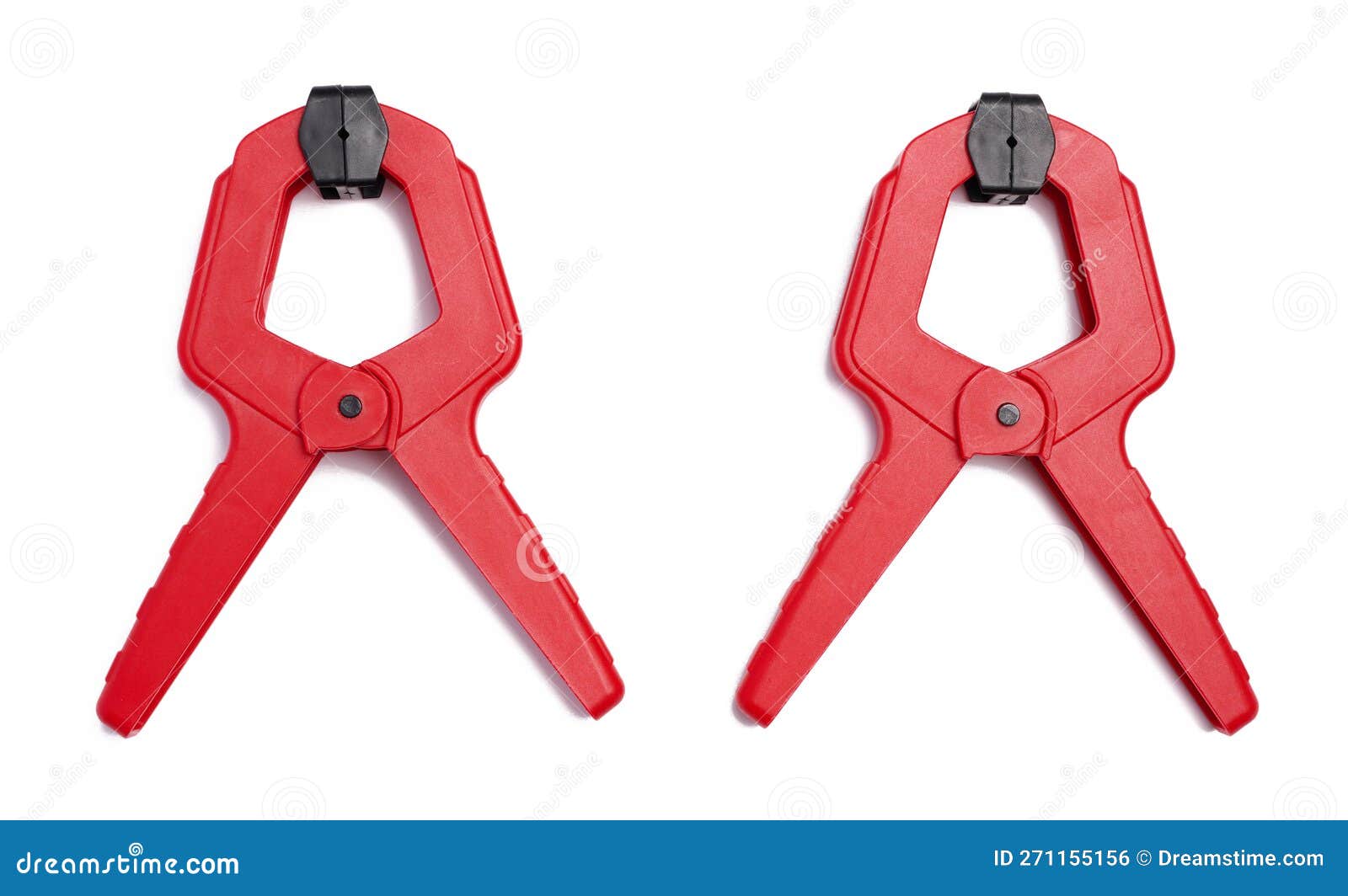 Large Red Plastic Clamp on a White Isolated Background Stock Photo ...
