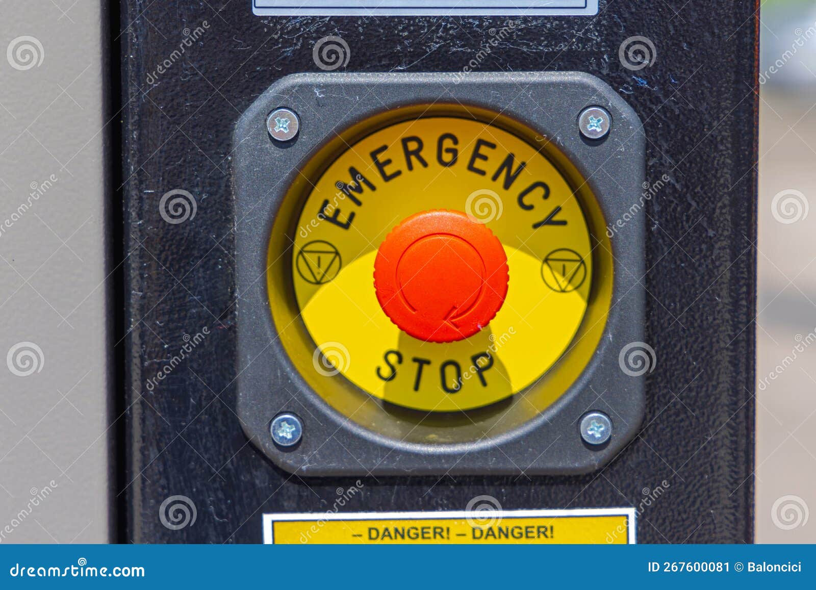 Emergency Stop Button stock image. Image of equipment - 267600081