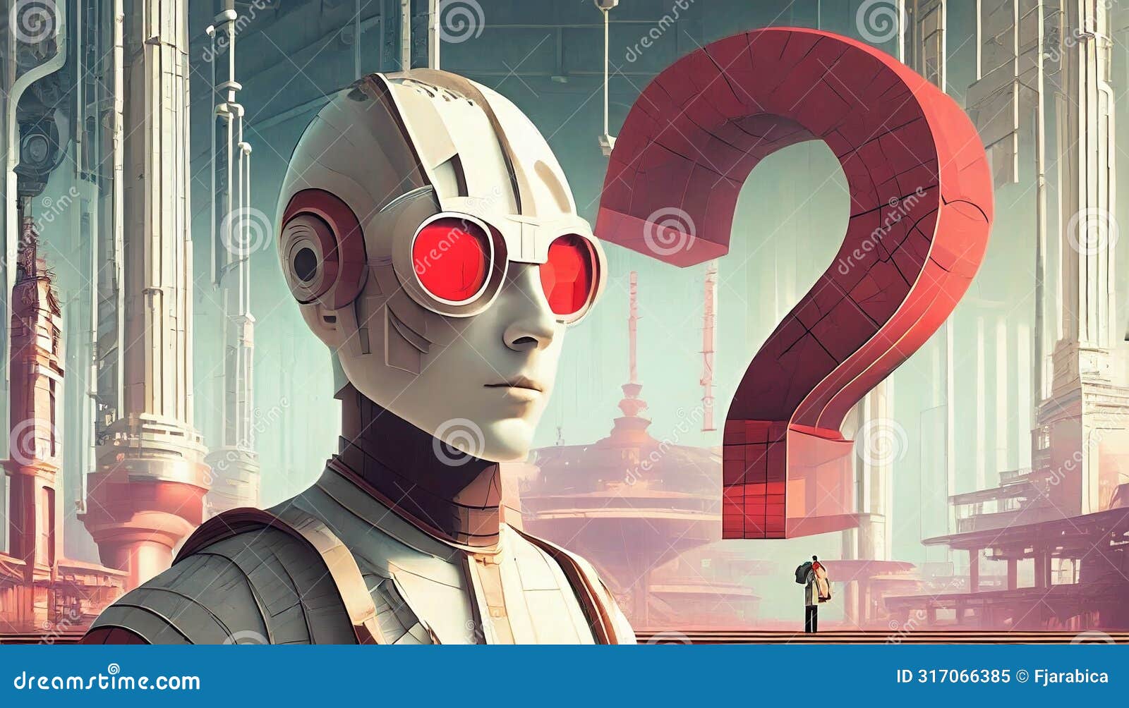 A Large Red Question Mark with a Figure Stock Illustration ...