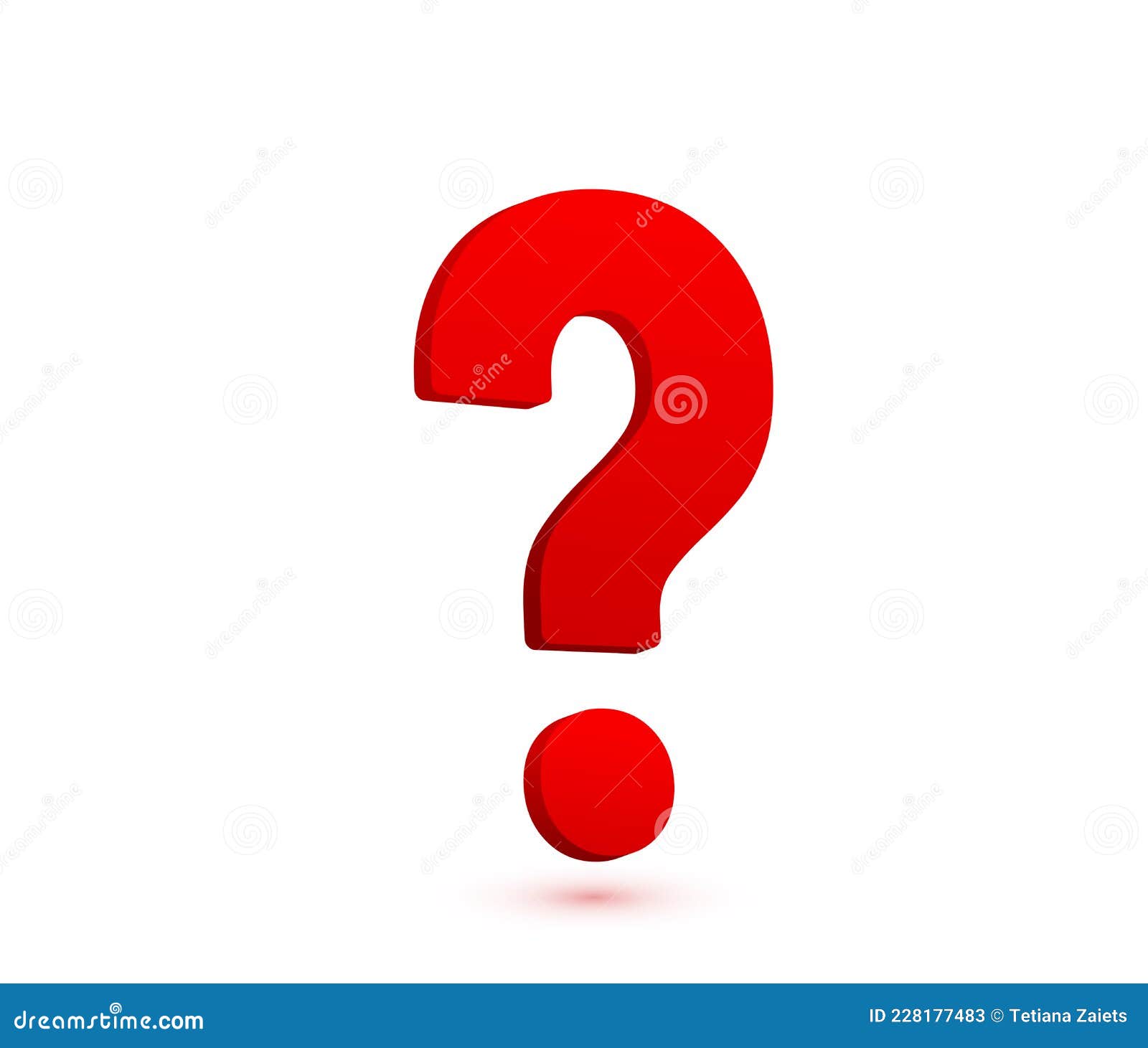 Large Red Question Mark Vector Illustration Isolated on White ...