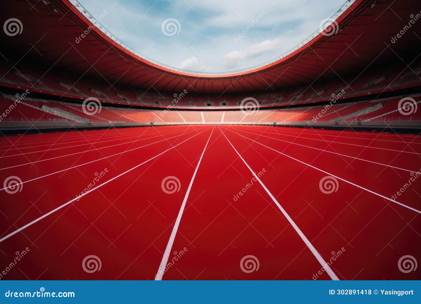 Large Stadium with Markings for Competitions Stock Photo - Image of ...