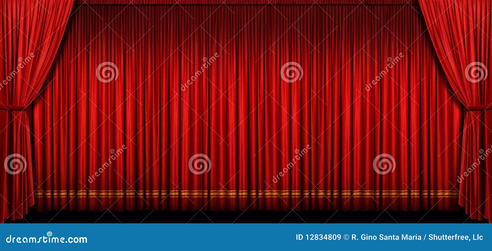 Large Red Stage Curtain stock image. Image of fabric - 12834809