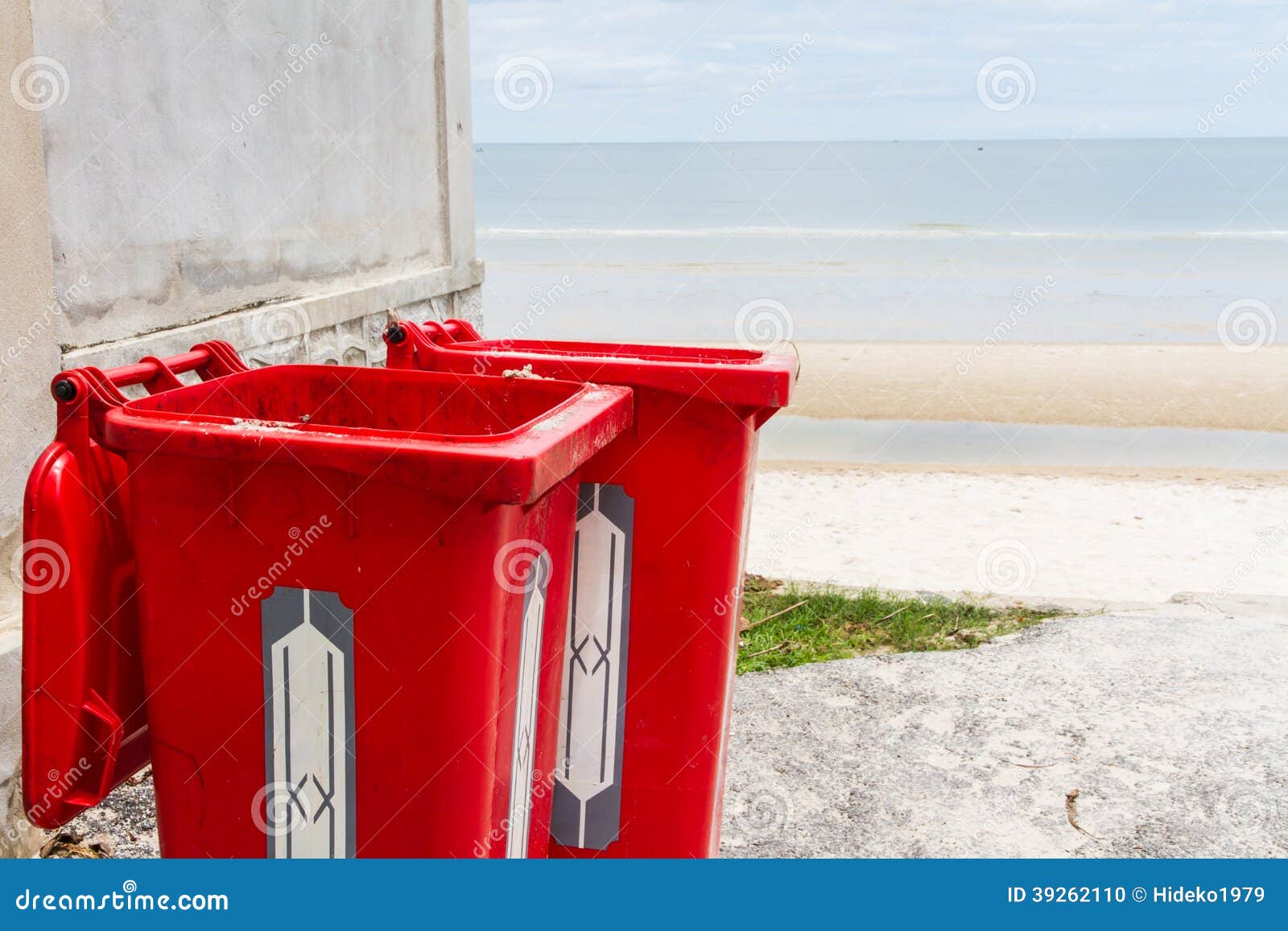Large red trash can stock photo. Image of wheel, color - 39262110