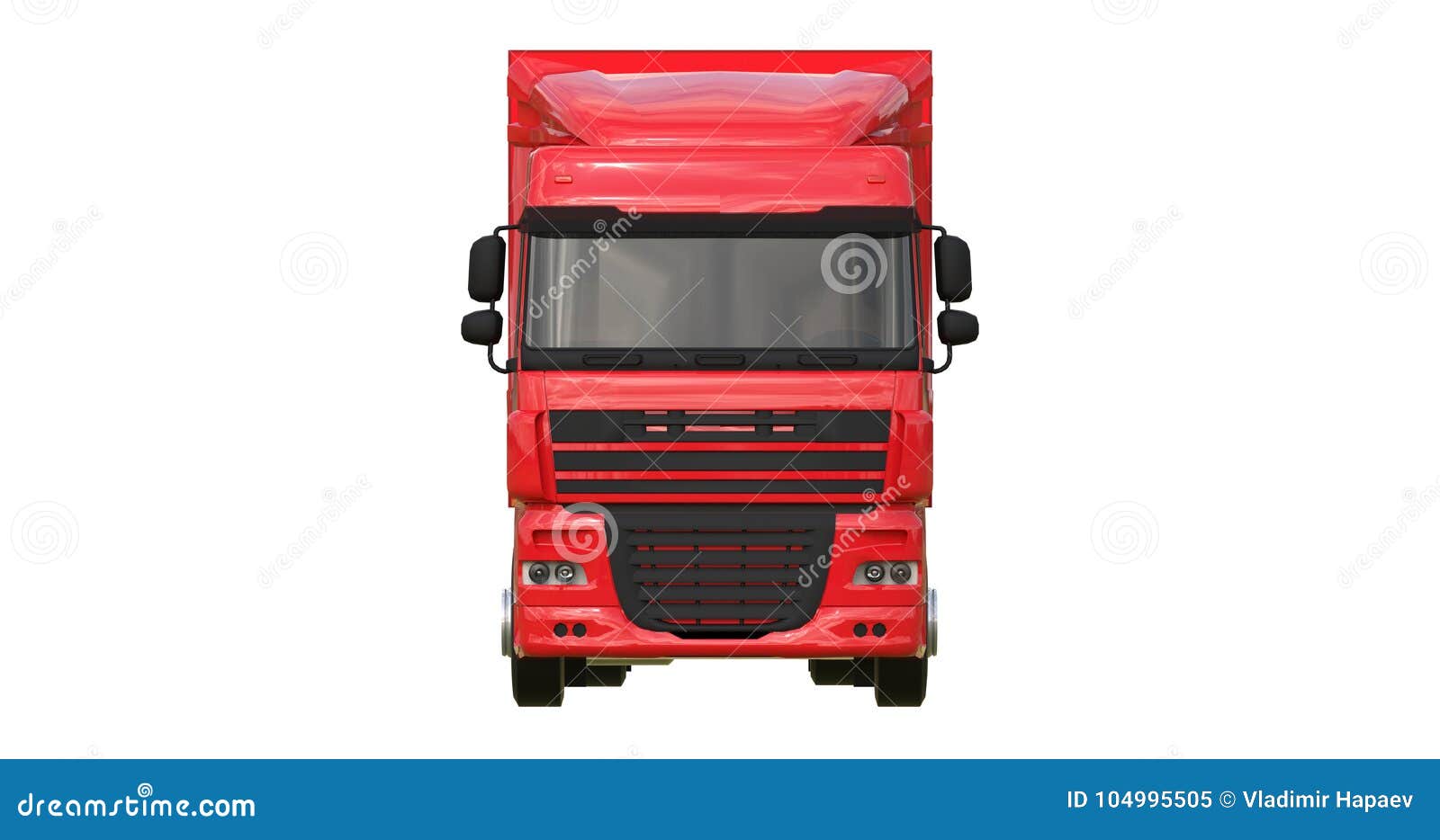 Large Red Truck with a Semitrailer. Template for Placing Graphics. 3d ...