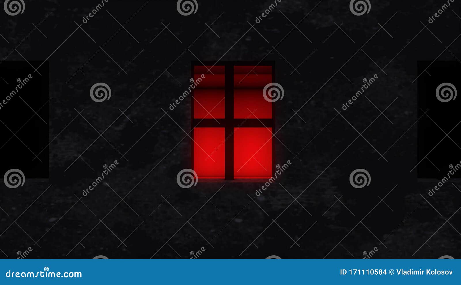 Large Red Window in Ghetto District House Stock Illustration ...