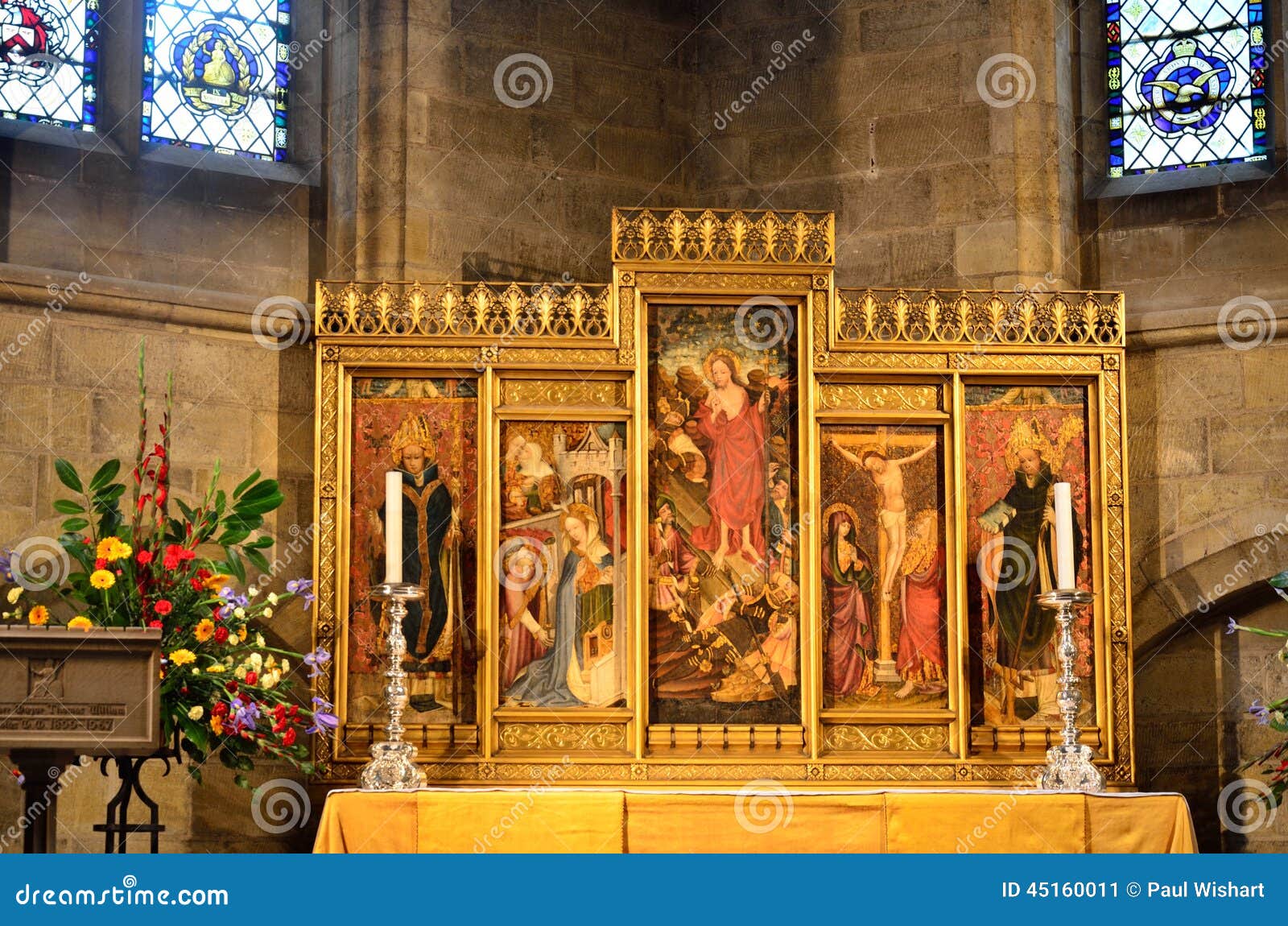 Large Religious Panel in Cathedral Stock Image - Image of antique ...
