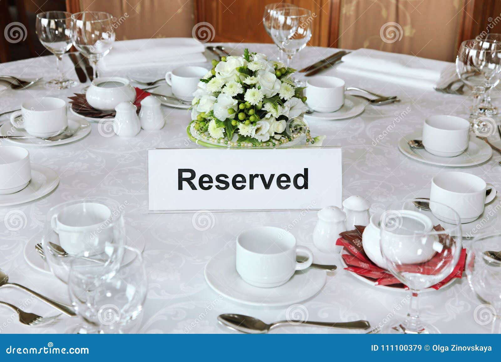 Reserved Table for Breakfast in the Restaurant Stock Image - Image of ...
