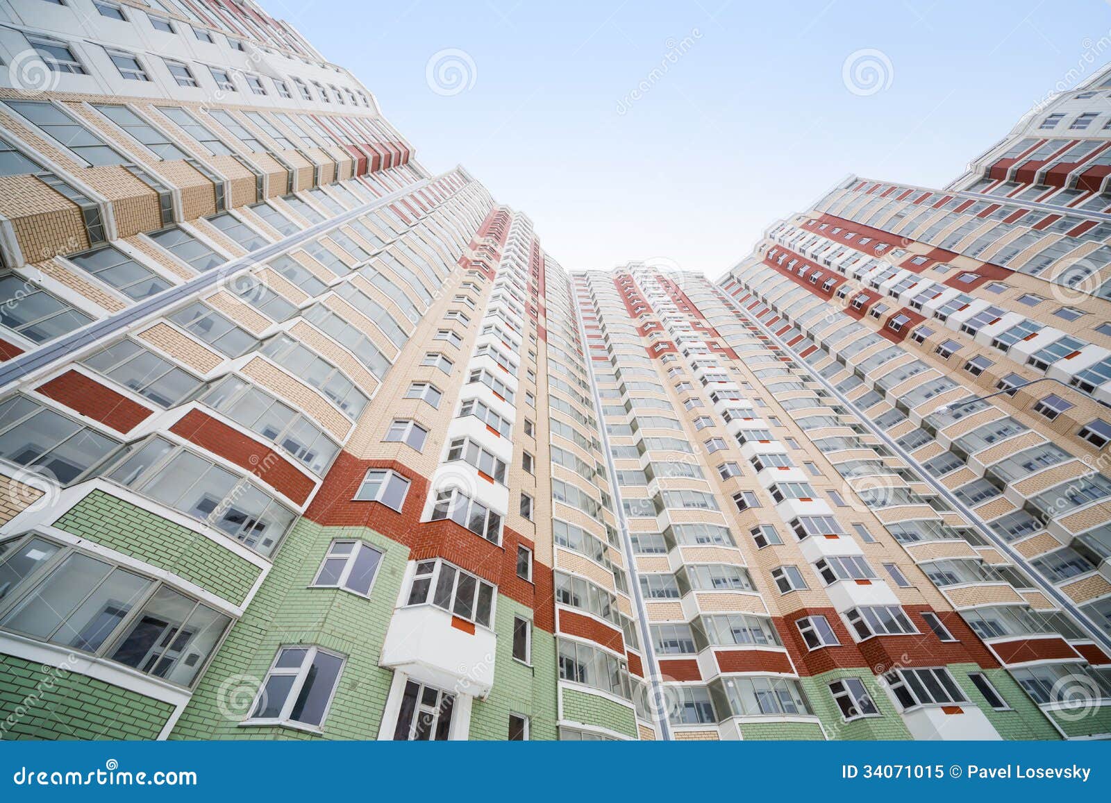 Large Residential Apartment Building Stock Image - Image of facade ...