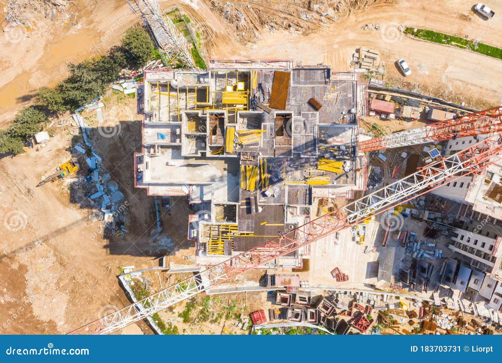 Large Residential Building Construction Site, Aerial Image. Stock Image ...