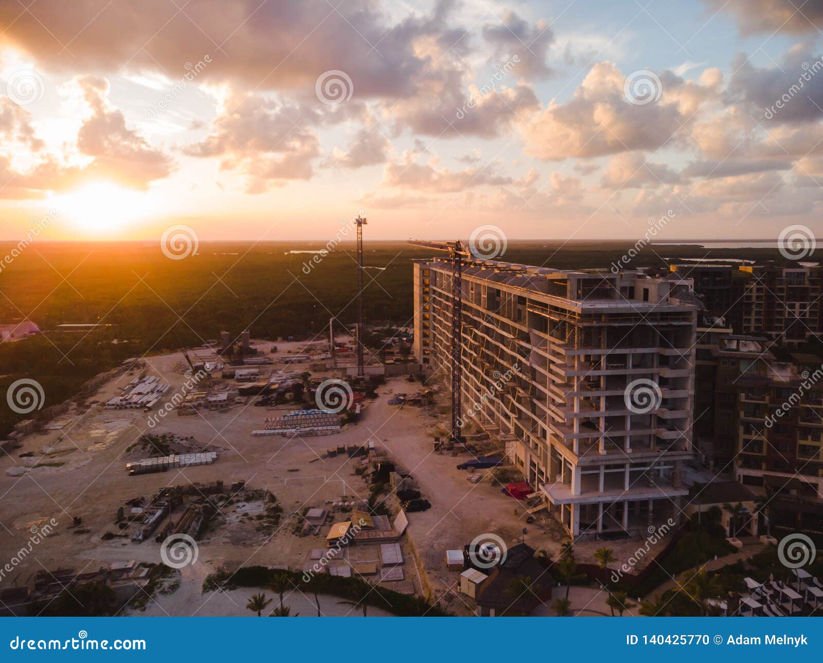 A Large Resort Construction Project Near Cancun, Mexico. Stock Photo ...