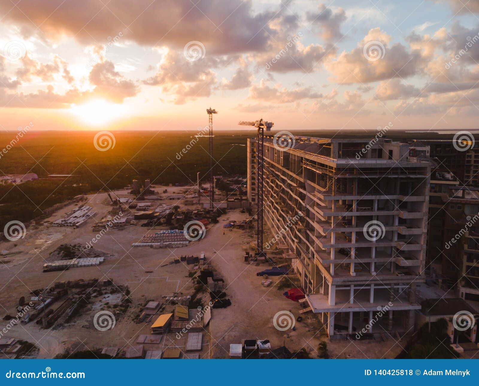 A Large Resort Construction Project Near Cancun, Mexico. Stock Photo ...