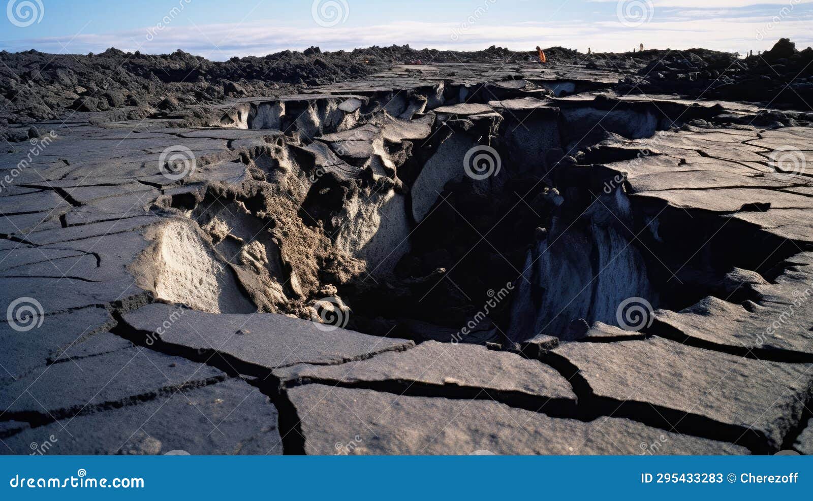 A Large Rift on the Surface of the Earth Stock Image - Image of danger ...