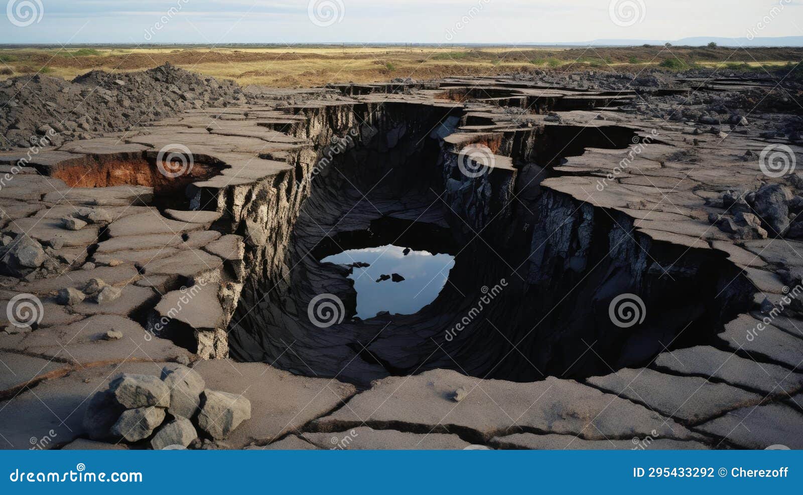 A Large Rift on the Surface of the Earth Stock Photo - Image of ground ...