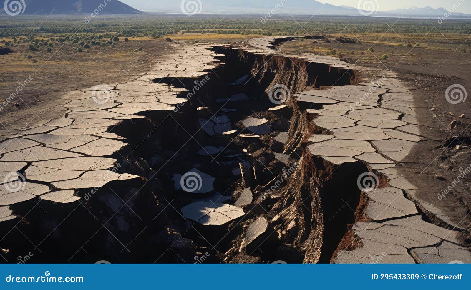 A Large Rift on the Surface of the Earth Stock Image - Image of problem ...
