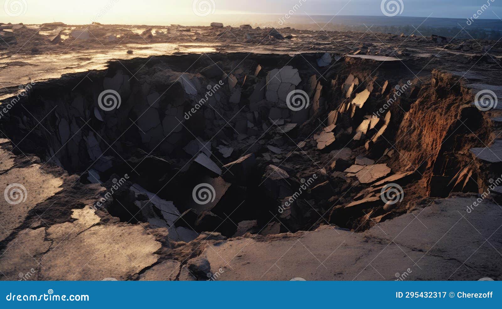 A Large Rift on the Surface of the Earth Stock Image - Image of hole ...