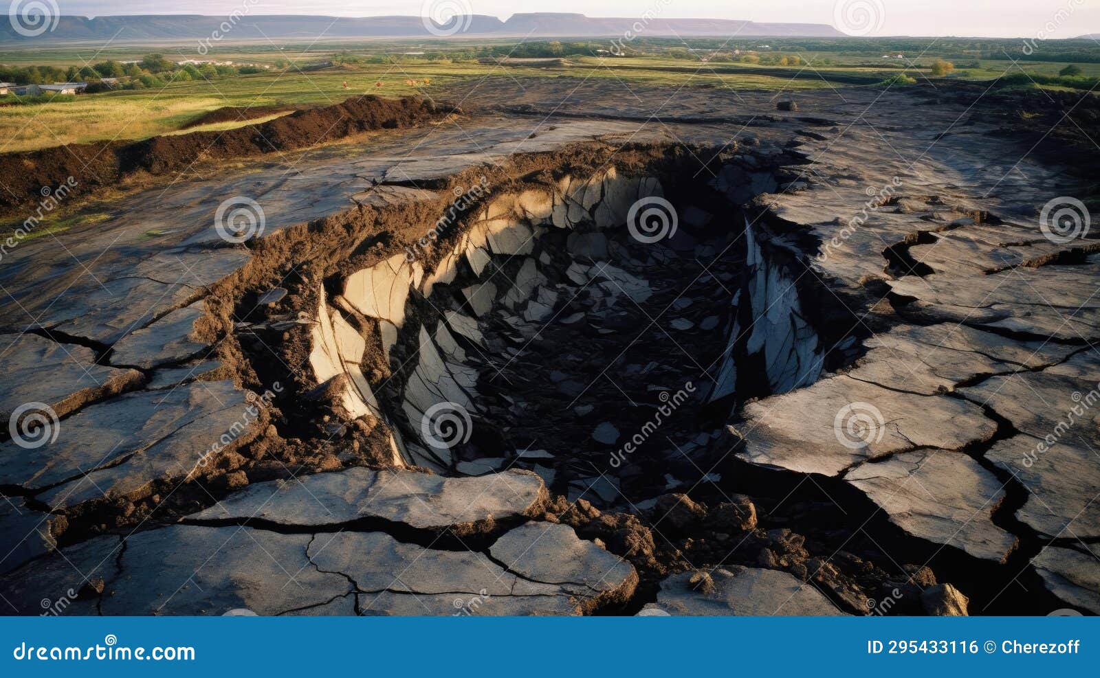A Large Rift on the Surface of the Earth Stock Photo - Image of hole ...
