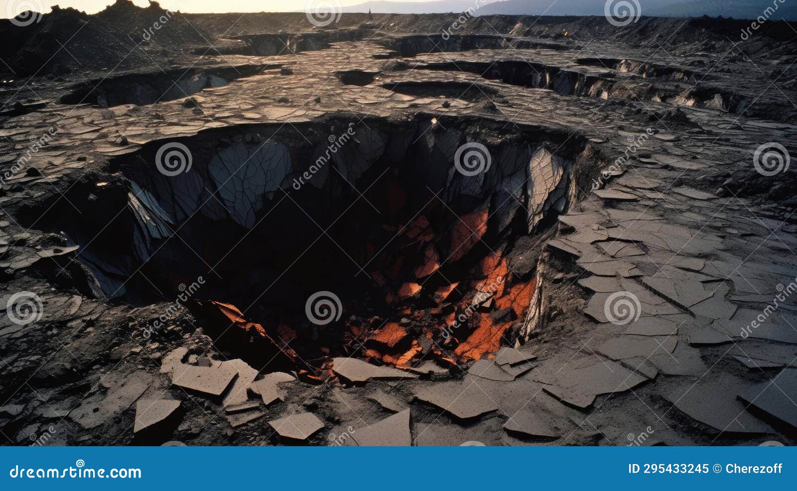 A Large Rift on the Surface of the Earth Stock Image - Image of hole ...