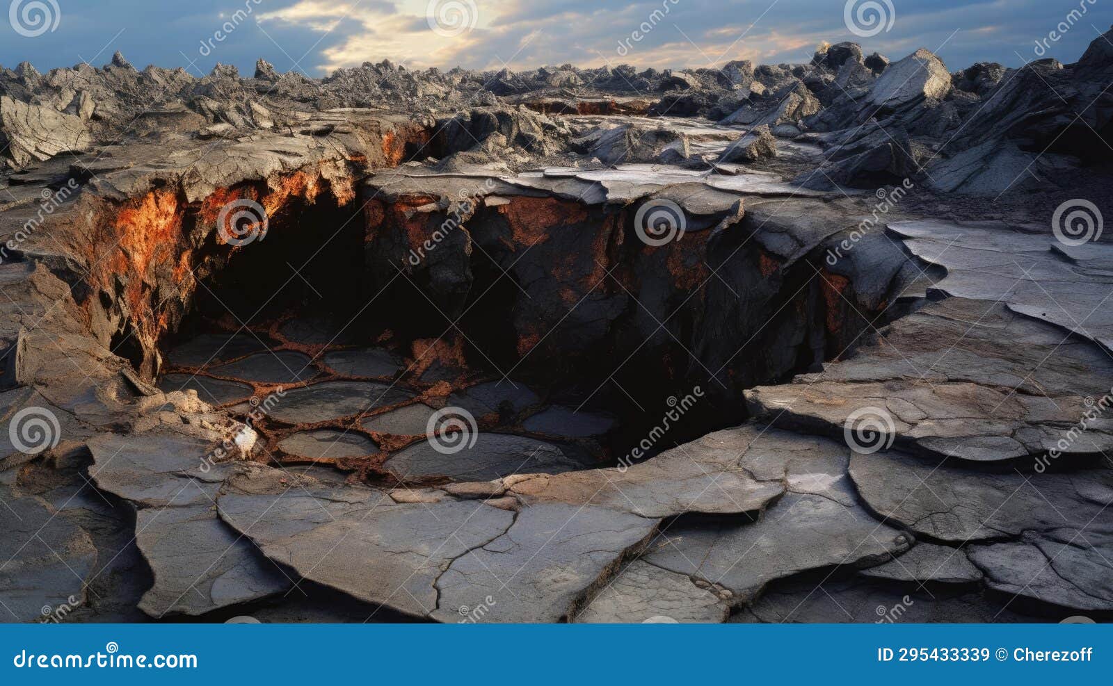A Large Rift on the Surface of the Earth Stock Image - Image of damage ...