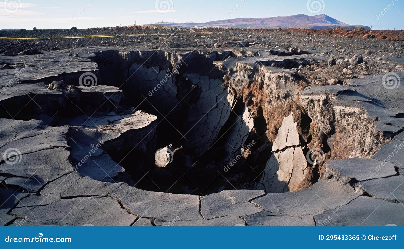A Large Rift on the Surface of the Earth Stock Image - Image of hole ...