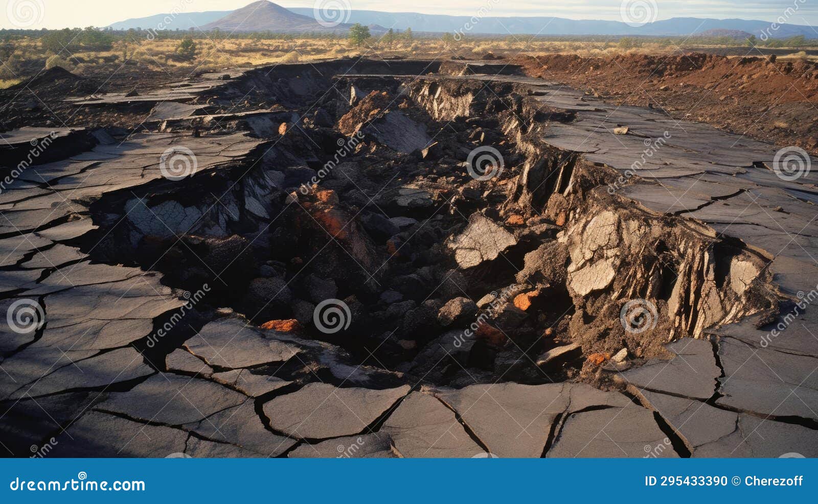 A Large Rift on the Surface of the Earth Stock Photo - Image of danger ...
