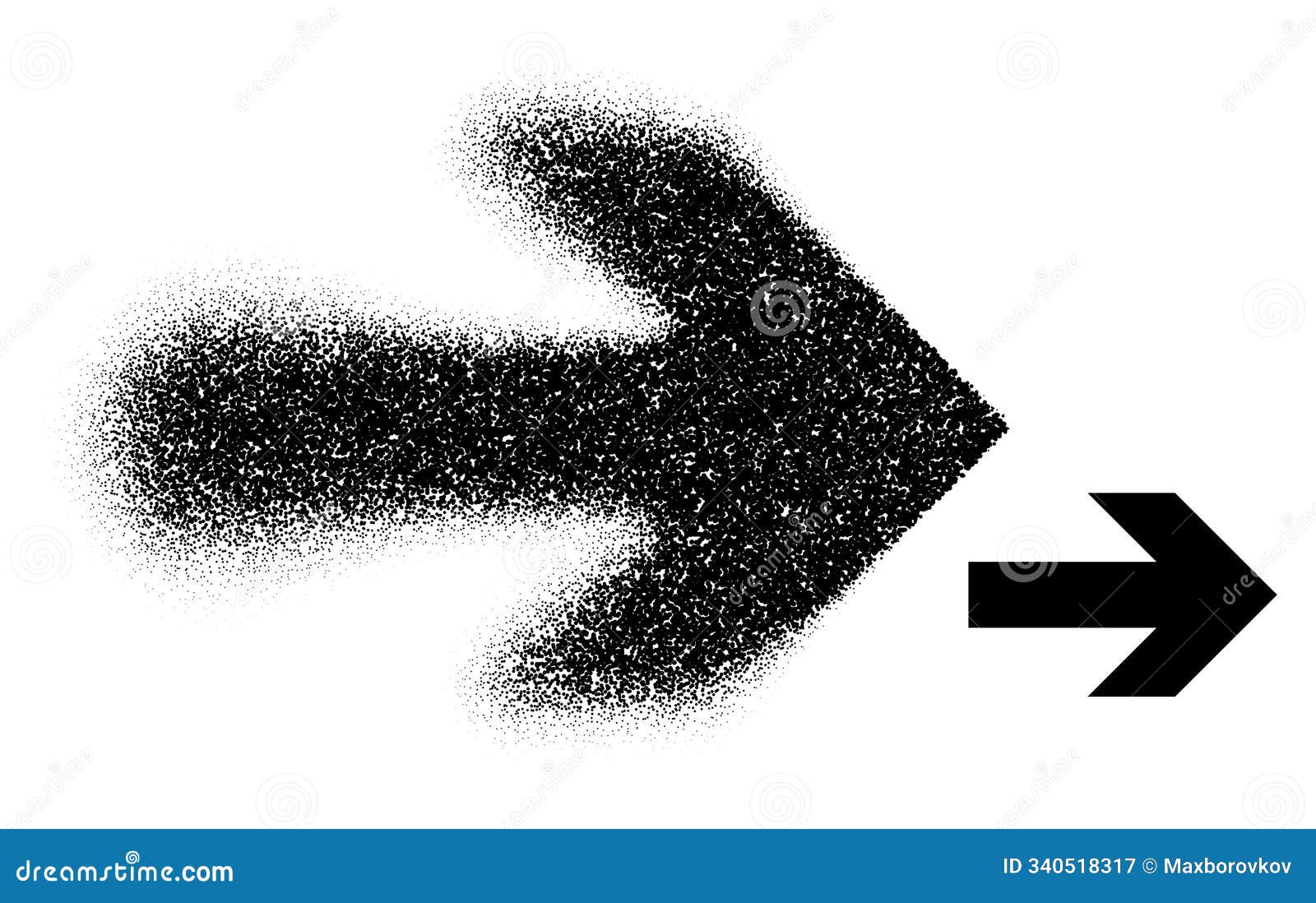 Large Right Arrow in Dot Art and Solid Style Stock Illustration ...