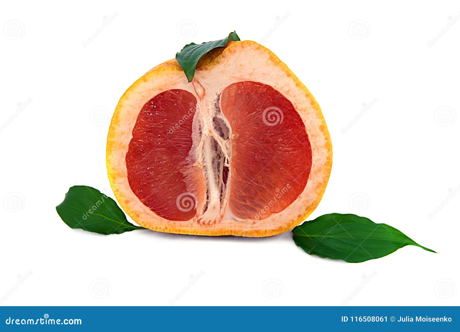 Large, Ripe Grapefruit on White Background, Bright and Very Juicy ...