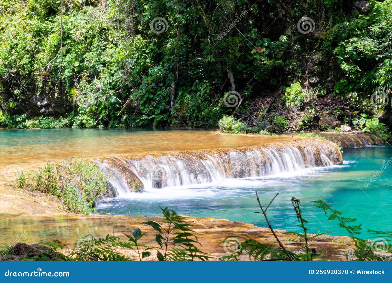 Large River and Semuc Champey Natural Monument in Guatemala, Vertical ...