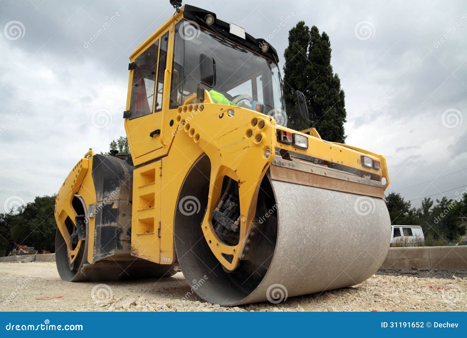 Large Road-roller Paving a Road Stock Photo - Image of blacktopping ...