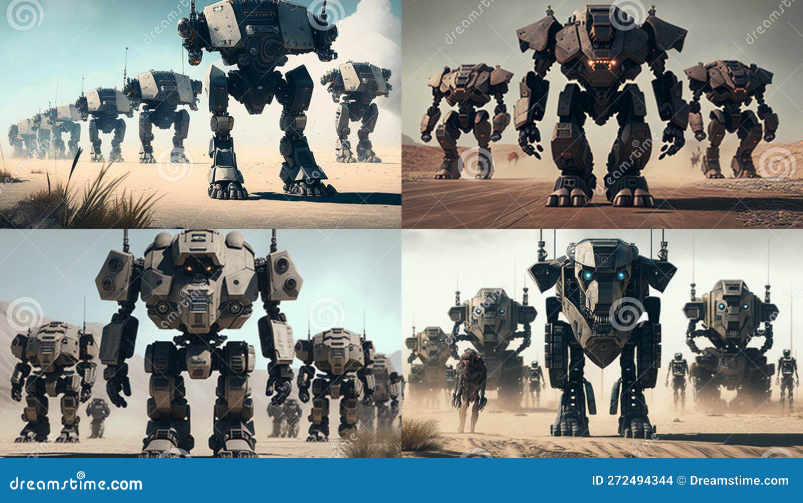 Large Robot Army Ai, Generative Stock Illustration - Illustration of ...