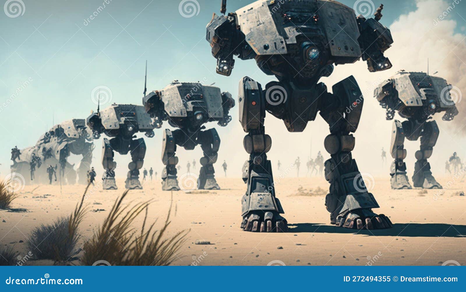 Large Robot Army Ai, Generative Stock Illustration - Illustration of ...