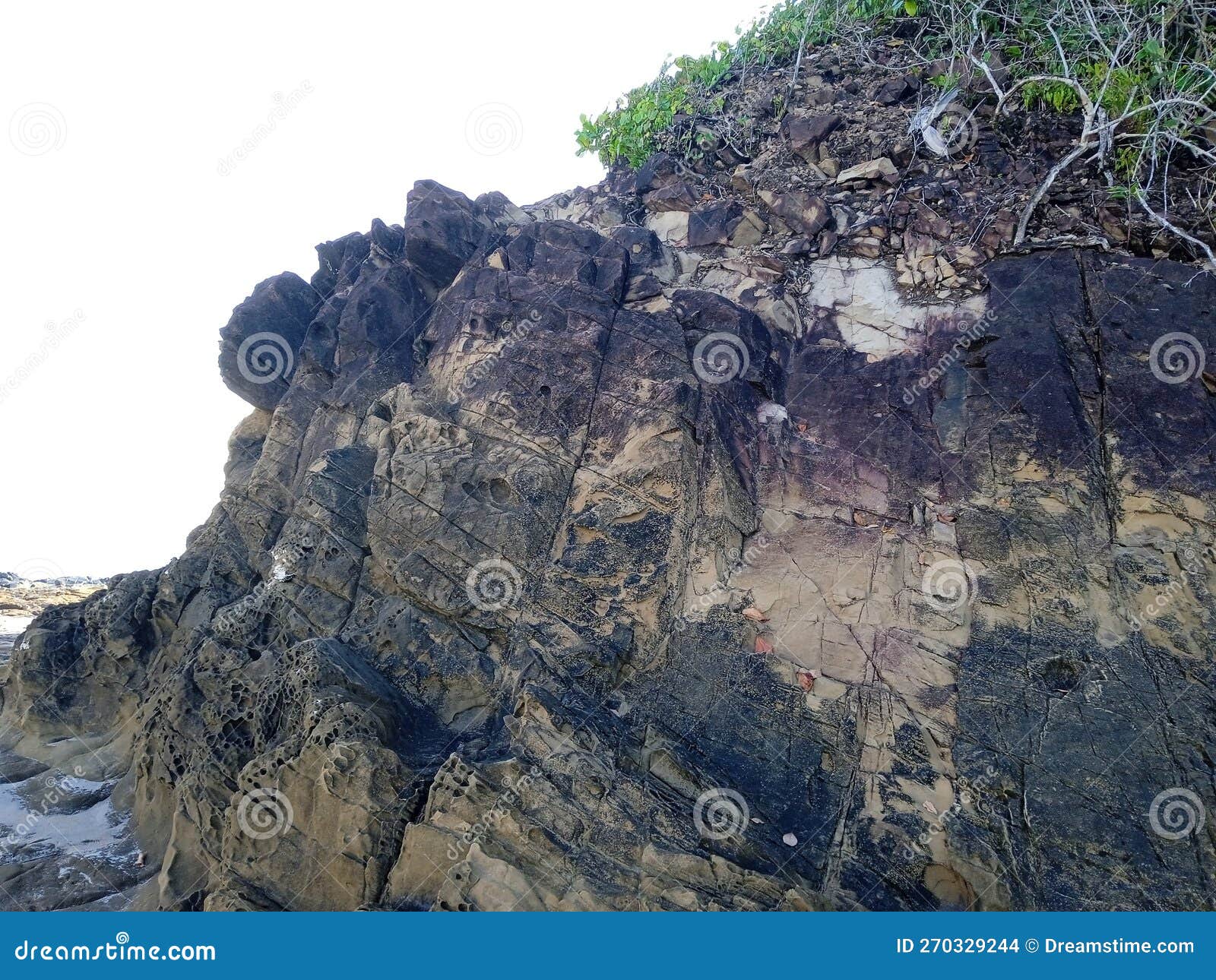 Large Rock on the Beach, when the Sky is Clear. Pleasant Situation ...