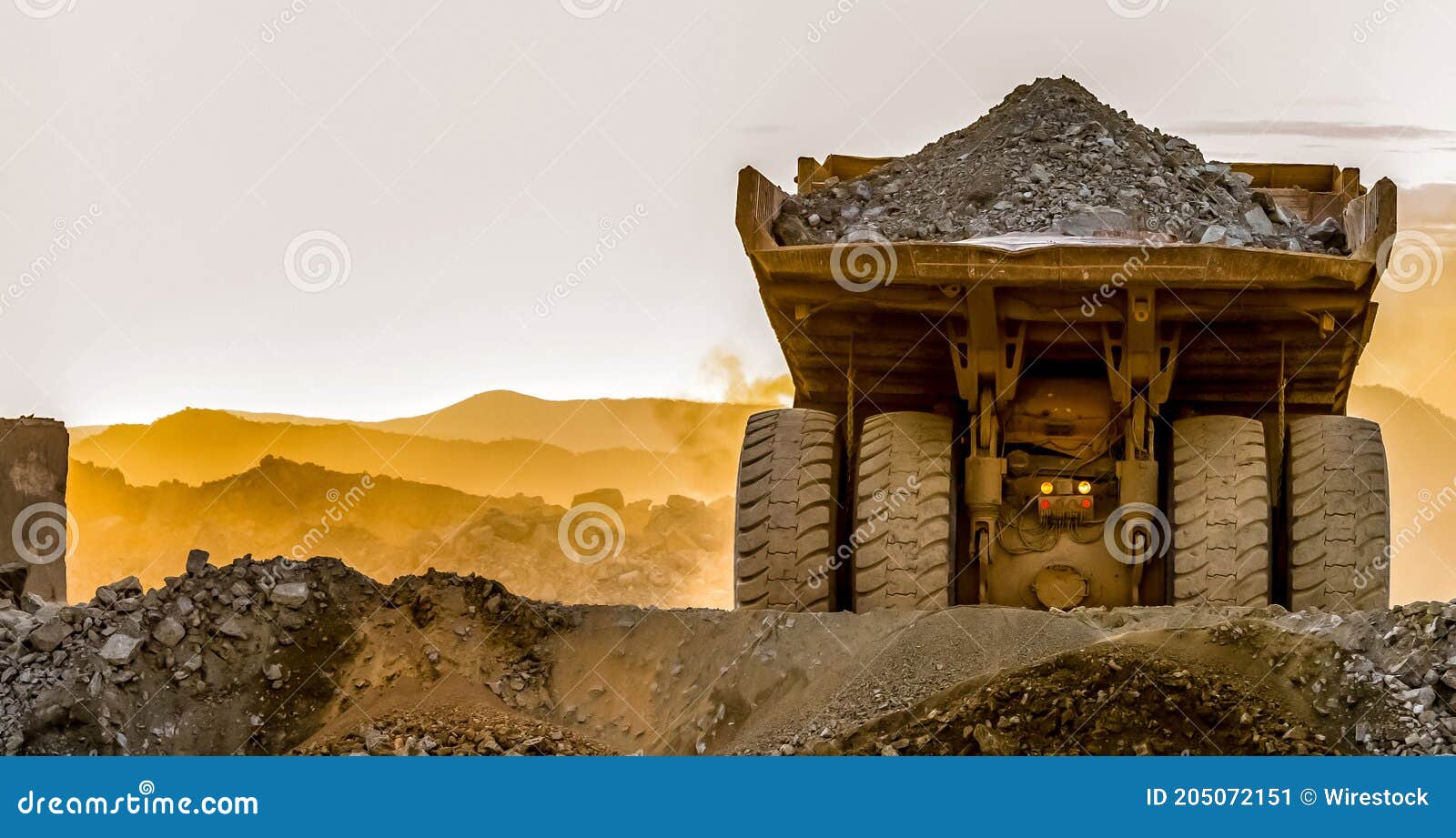 Large Rock Dump Truck Transporting Stock Image - Image of rock ...