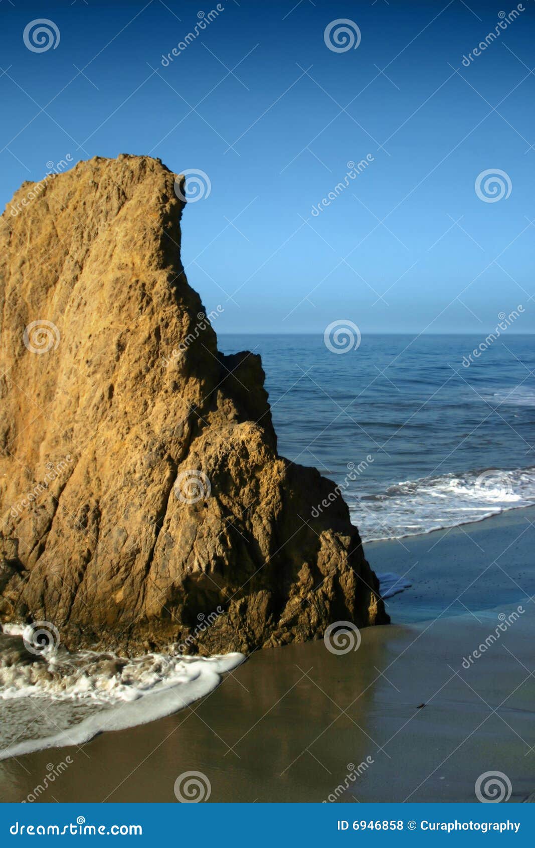 Large Rock Formation on Beach Stock Photo - Image of nature, location ...