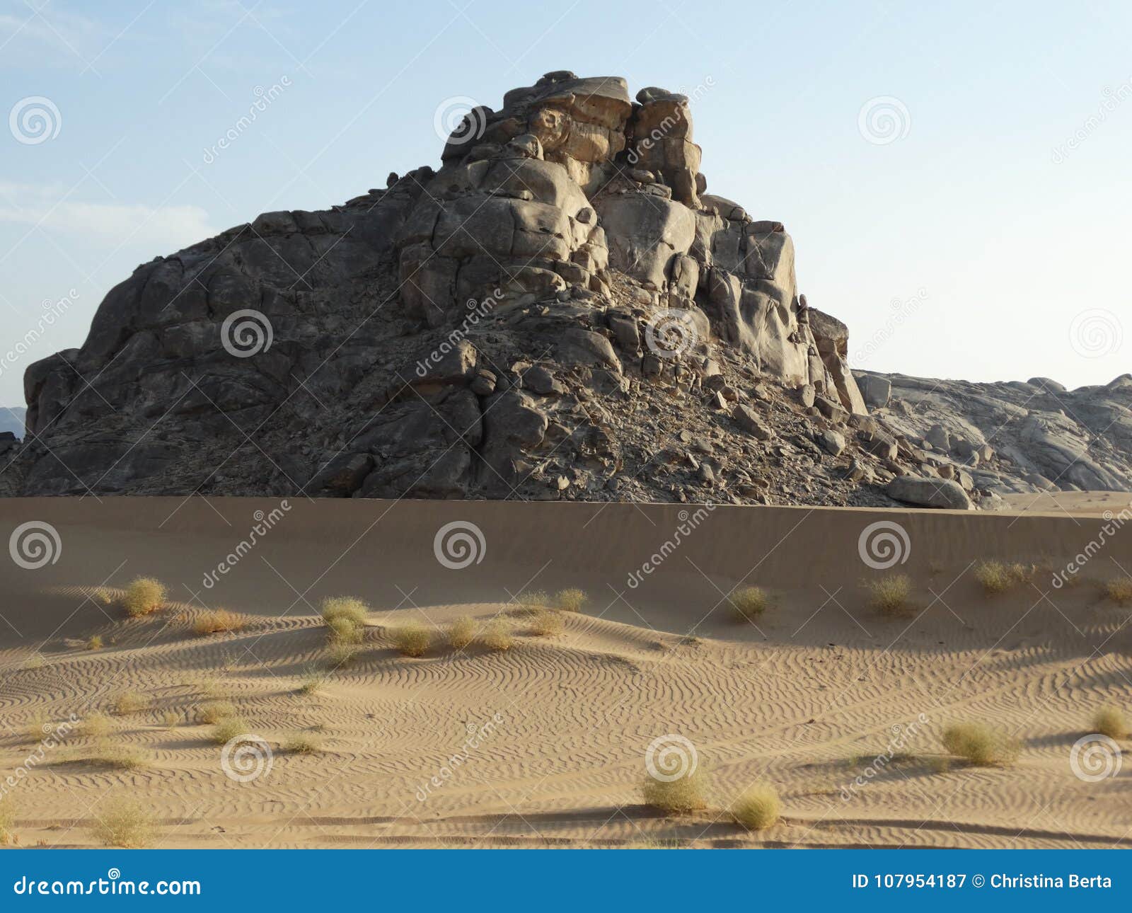Large Rock Formation in the Desert Stock Image - Image of hill, arabic ...