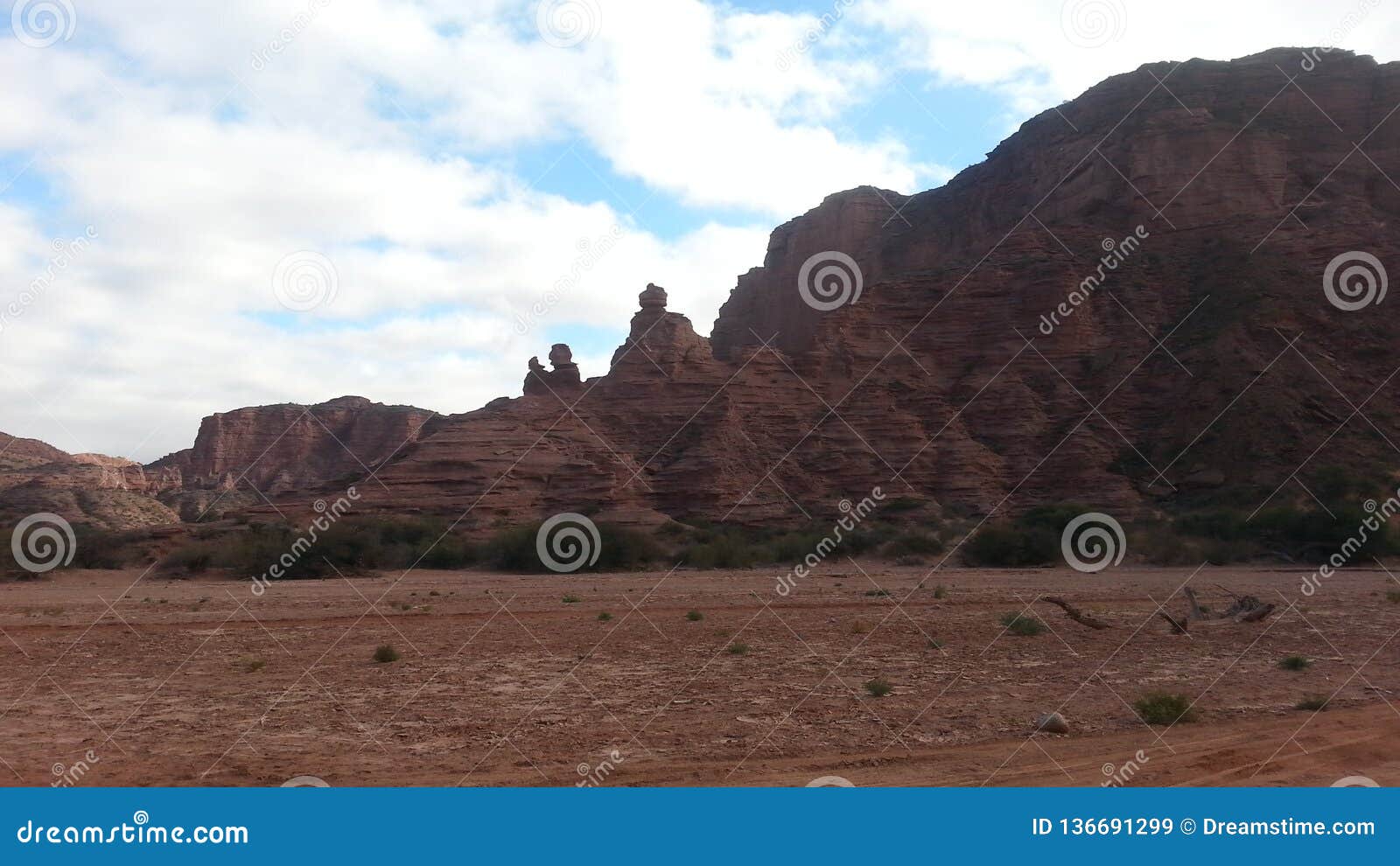 Giant Reddish Rock Formation. Stock Image - Image of wind, located ...