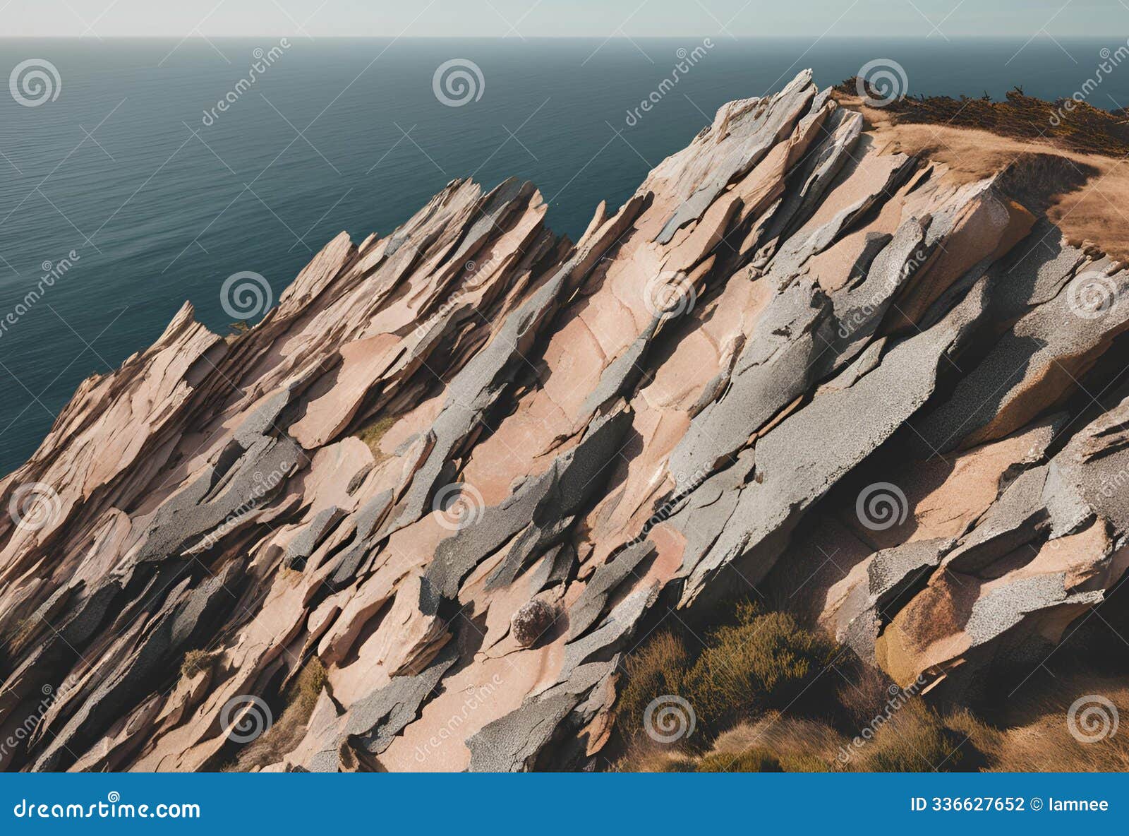 Large Rock Formation with Ridges.AI Generated Stock Illustration ...