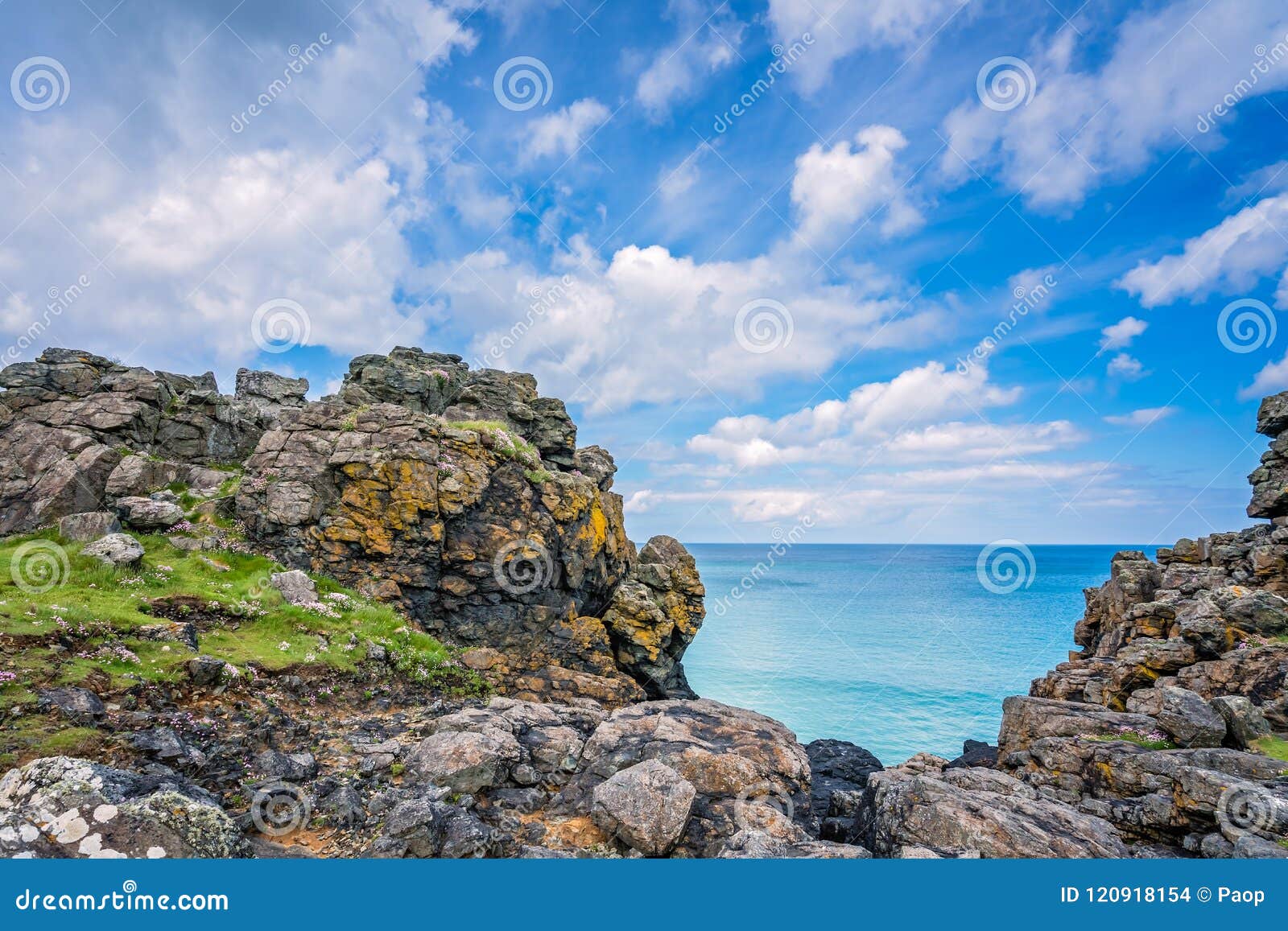 Large Rock Formations on the Cornish Coast Stock Photo - Image of ...