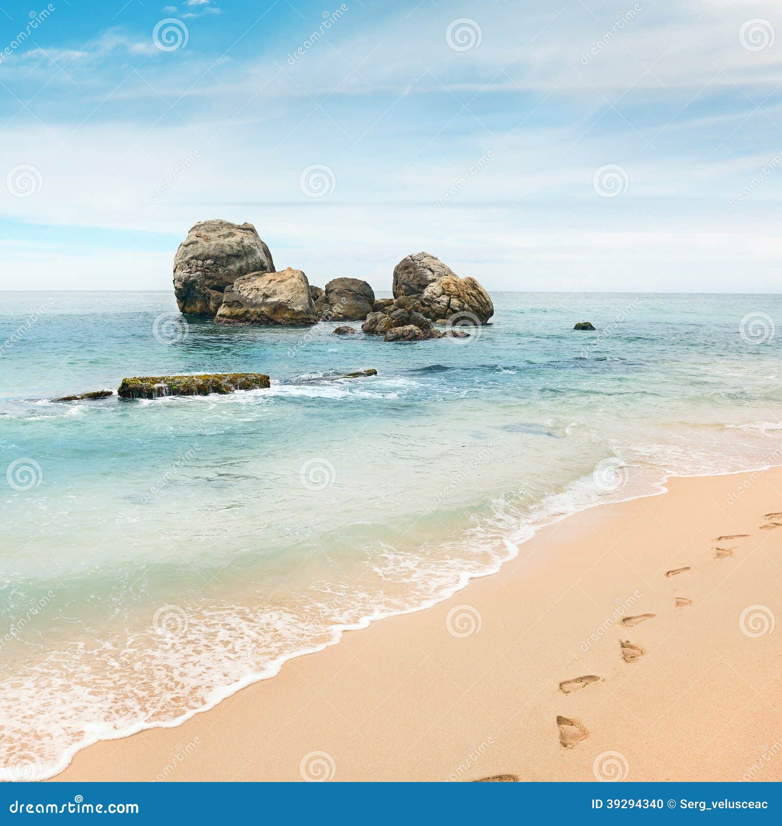 Large rock in ocean stock photo. Image of shore, island - 39294340
