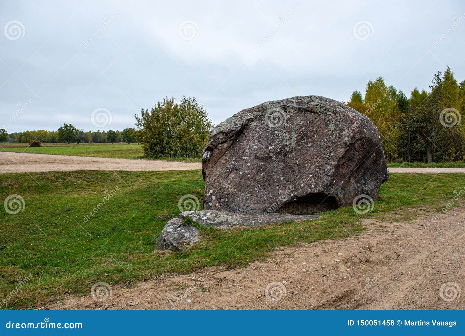 Large Rock in Sand in Countryside Stock Photo - Image of outdoors ...