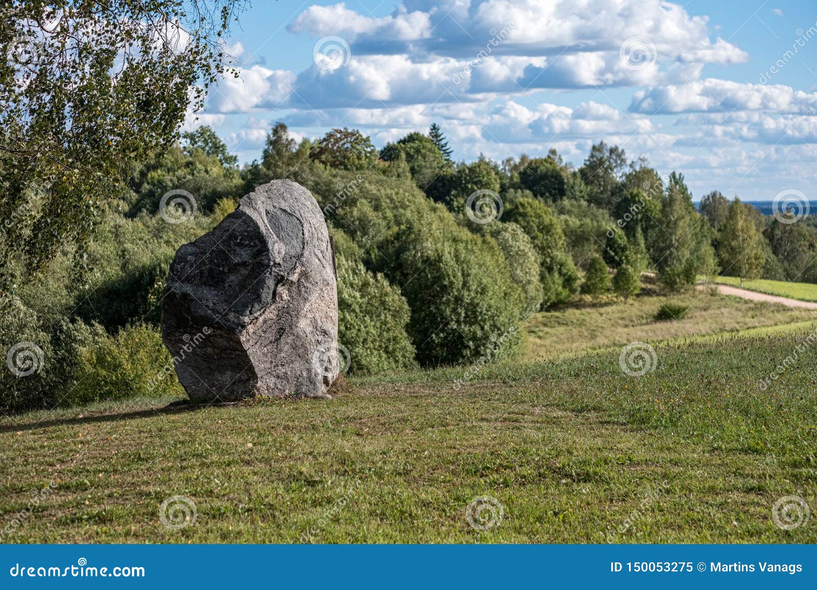 Large Rock in Sand in Countryside Stock Image - Image of track, sand ...