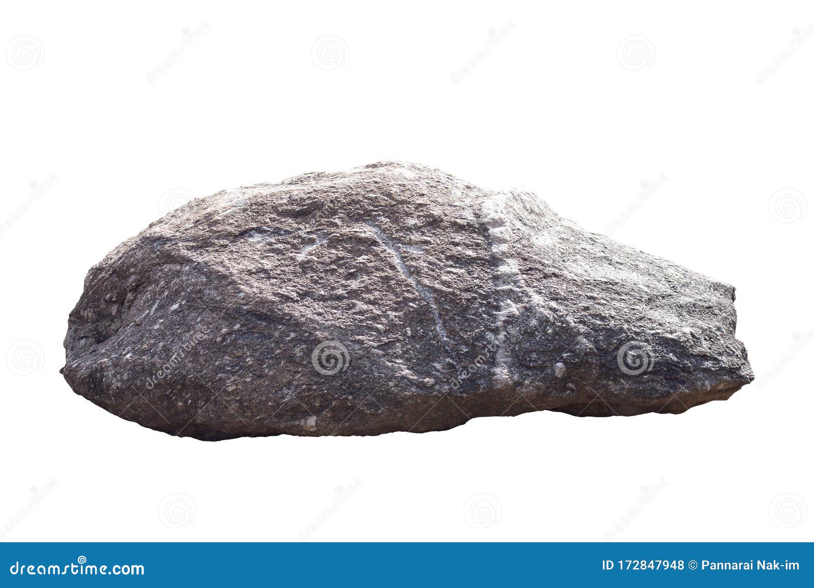 A Large Rock or Stone Isolated on White Background. Stock Photo - Image ...