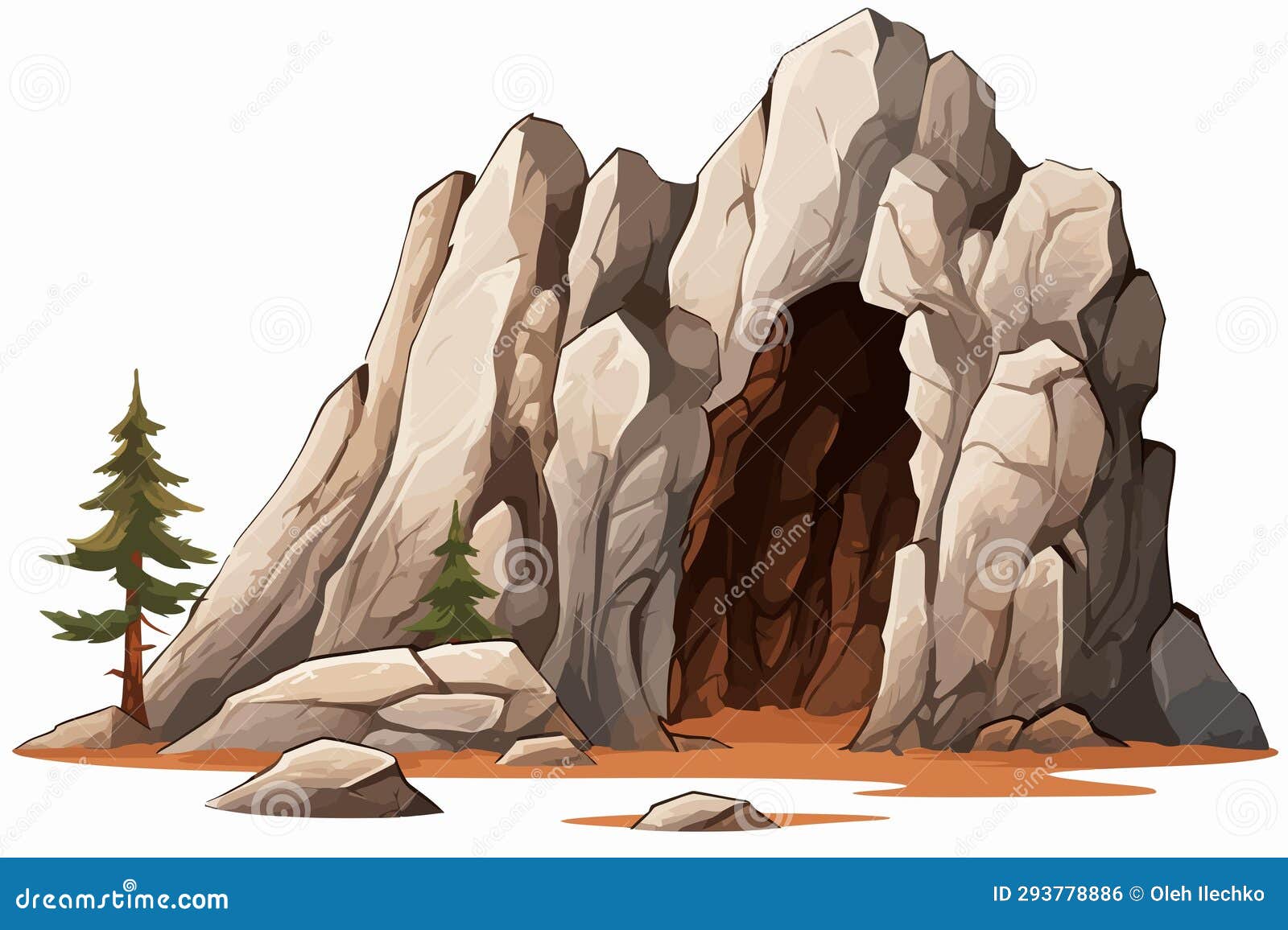 Large Rock Vector Flat Minimalistic Isolated Illustration Stock Vector ...