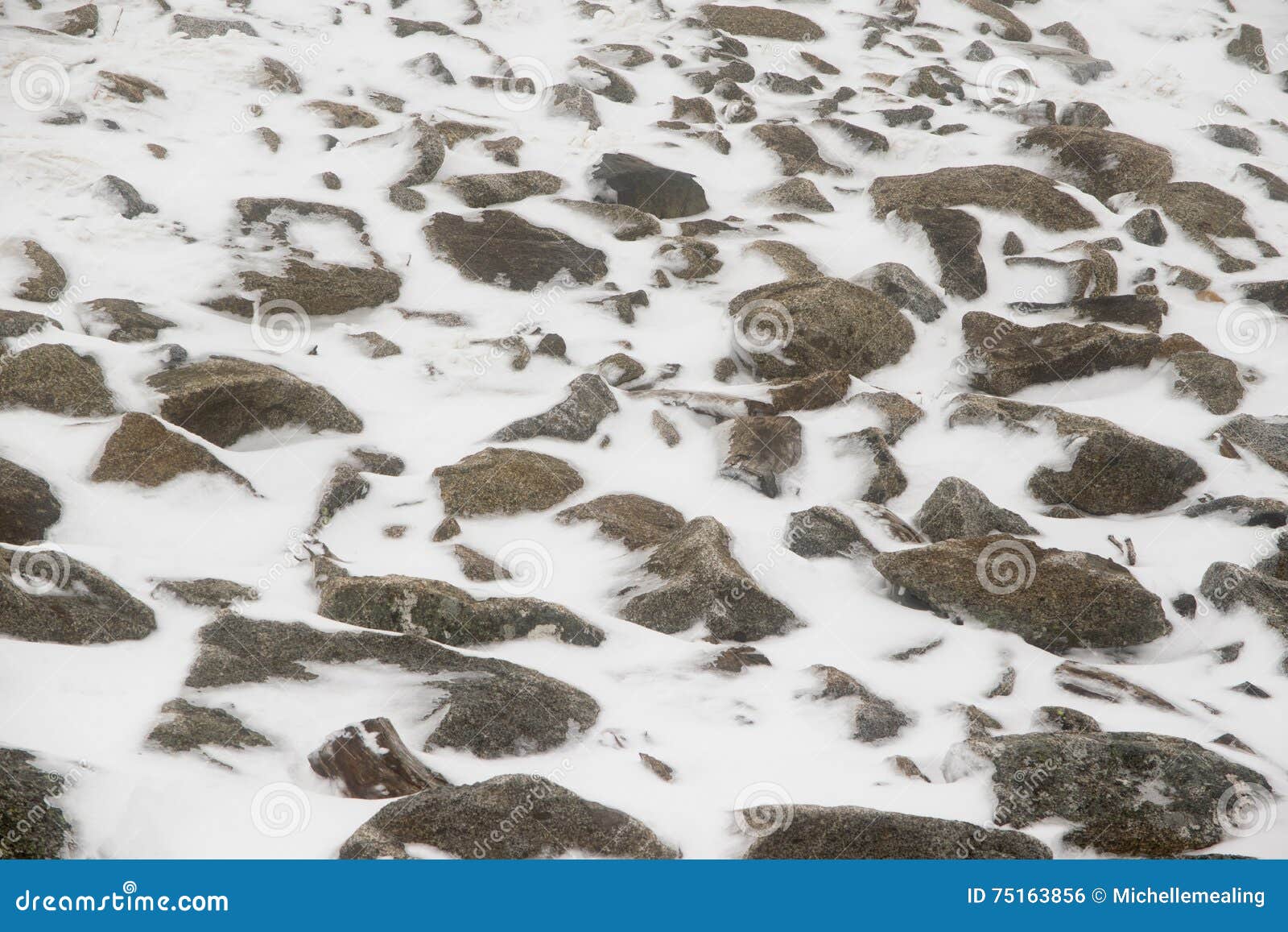 Large Rocks Partially Covered by Snow and Ice Stock Photo - Image of ...